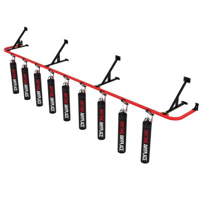 China Customized Logo Commercial Heavy Bag Rack Boxing Training Bag Rack for sale