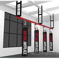 China Ceiling Mount Boxing Heavy Bag Rack Movable Top Mounted Rail Punching Bag Rack for sale