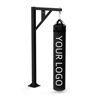 China Black White 2.4M Floor Mounted Punching Bag Rack For Heavy Bag for sale