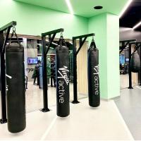 China Black White 2.4M Floor Mounted Punching Bag Rack For Heavy Bag for sale