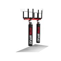 China 6FT Tall Free Weights Storage Rack Mount Stand Heavy Steel Boxing Bag Rack for sale