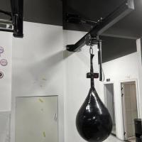 China 6FT Tall Wall Mount Heavy Bag Rack Kicking Punch Bag Stand Frame for sale