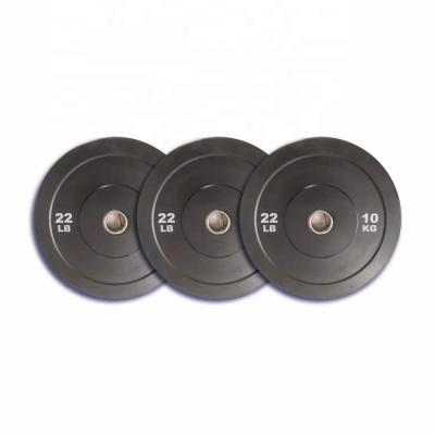 China Cross Fitness Black Exercise Free Weight Weightlifting Rubber Bumper Plate for sale
