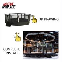 China 20FT Black Professional MMA Octagon Cage UFC Boxing Ring For Competition for sale