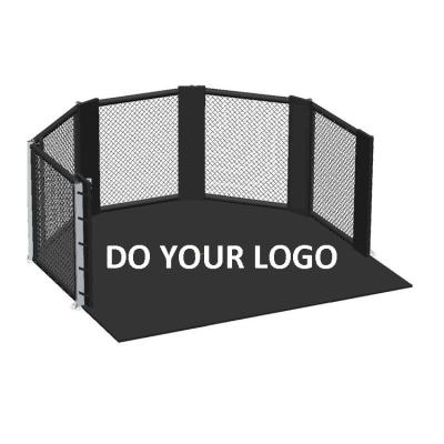 China 4X4m To 8x8m MMA Floor Cage Heavy Gauge Structural Steel Octagon Fight Cage for sale