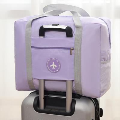 China Purple Trolley Luggage Cosmetic Case Pouch With Dividers Compartments for sale