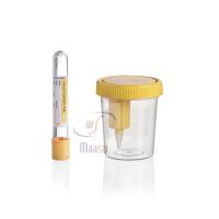 China Sterile Plastic Urine Sample Container 40ml With Mouth On Cap for sale