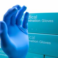 China OEM Blue Latex Surgical Gloves , Disposable Latex Medical Examination Gloves for sale