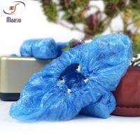 China 2.5g Disposable Waterproof Shoe Covers PE CPE Shoe Cover Blue for sale