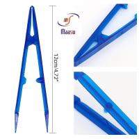 China Blue Plastic Disposable Tweezers 15.5cm Periodontal Tool for sale
