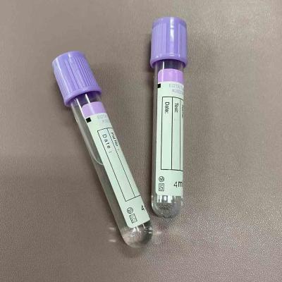 China Vacuum Blood Collection EDTA Tube Purple Cap 2ml 12x75mm Glass for Hematology Tests for sale