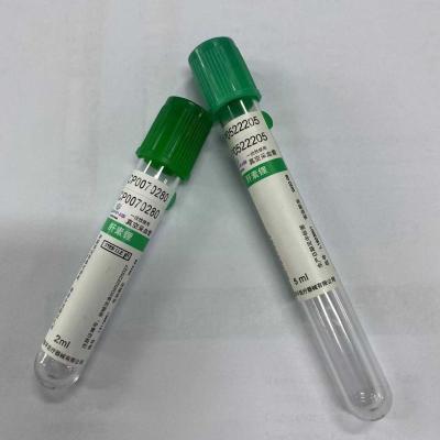 China CIPING Green Cap Heparin Vacuum Blood Collection Tube 1ml to 10ml for Clinical Biochemistry for sale