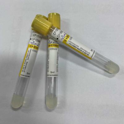 China 5ml Gel Clot Activator Tube Yellow Cap 1ml-8ml Serum Specimen PET Glass for sale