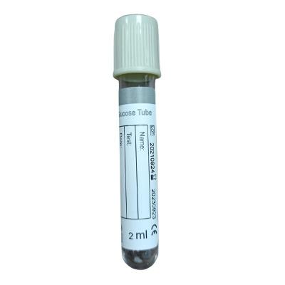 China Vacuum Blood Glucose Collection Tube PET Glass 2ml 13x75mm Sodium Fluoride EDTA for sale