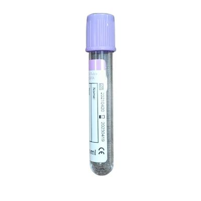 China EDTA Vacuum Blood Collection Tube PET Material Purple Cap 2ml 5ml 10ml for sale