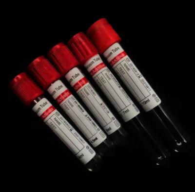 China PET Glass Vacuum Clot Activator Plain Tube Red Top 5ml 13x75mm CE ISO 13485 for sale