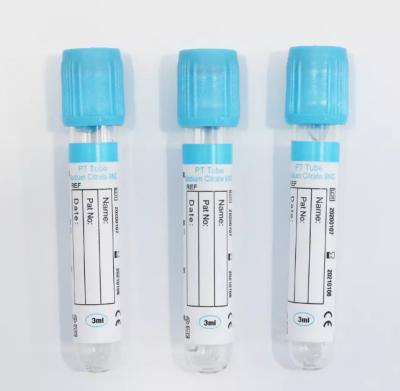 China Blood Collection PT Tube 16x100mm with 3.2% Sodium Citrate ISO13485 for sale