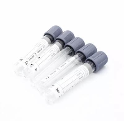 China Vacuum Blood Collection Glucose Tube 10ml Glass Grey Cap Sodium Fluoride EDTA for sale