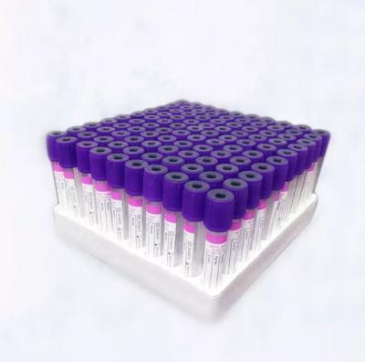 China Disposable Vacuum Blood Collection EDTA K2 K3 Tube Glass PET 1-10ml 13x75mm for sale