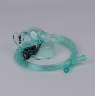 China Medical PVC Disposable Oxygen Mask with 2m Tubing and 15mm/22mm Connector - CE ISO Certified for sale