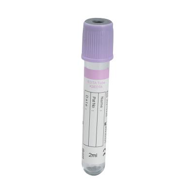 China Medical Purple EDTA K3 Vacuum Blood Collection Tube 1-10ml PET Glass Single Use for sale
