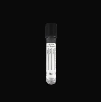 China Black ESR Vacuum Blood Collection Tube 3.8% Sodium Citrate Glass PET 1-10ml 13x75mm 9x120mm for sale