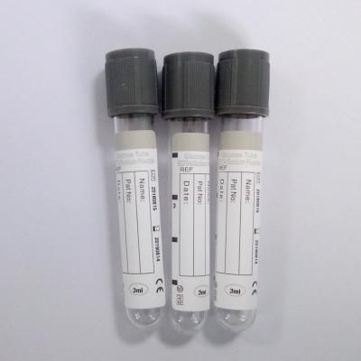 China Gray Top Vacuum Blood Collection Tube 13x75mm 2ml 3ml 4ml Sodium Fluoride EDTA for Glucose Testing for sale