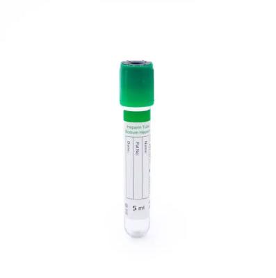 China Green Cap Lithium Heparin Vacuum Blood Collection Tube 1-10ml 13x75mm for sale