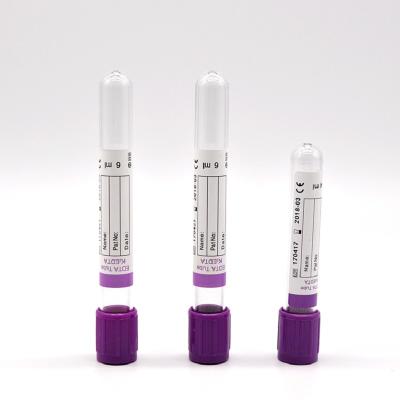 China Purple EDTA K2 K3 Vacuum Blood Collection Tube 1-10ml PET Glass for Hematology Test for sale