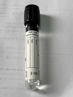 China 1.6ml ESR Vacuum Blood Collection Tube 3.8% Sodium Citrate Black Cap for Sedimentation Rate Testing for sale