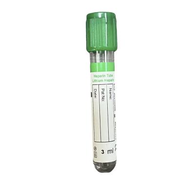China Green Top Lithium Heparin Vacuum Blood Collection Tube 1-10ml 13x75mm for STAT Testing for sale