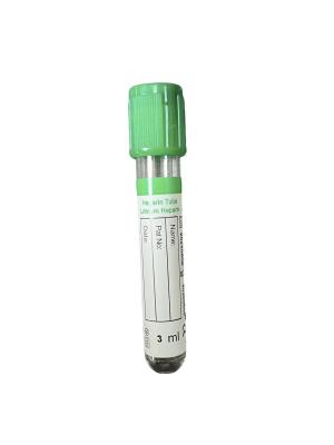 China Lithium Heparin Plasma Blood Collection Tubes 1-10ml PET Glass Green Top for sale
