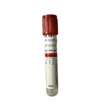 China Clot Activator Vacuum Blood Collection Tube 3-10ml Red Cap for Serum Separation for sale