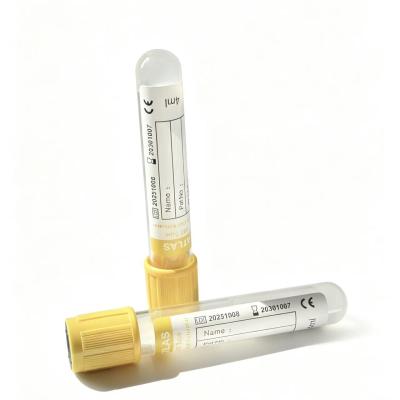 China Yellow Top Serum Separator Tubes 3ml-10ml Clot Activator Gel SST Vacuum Blood Collection for sale