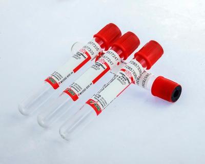 China Hospital Medical Plain Blood Collection Tube Red Top 13x100mm 5-7ml PET for sale