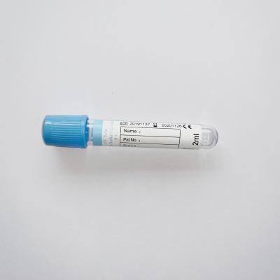 China 6ml 13×100mm Glass Blue Cap PT Blood Collection Tubes for Coagulation Testing with 1:9 Citrate Ratio for sale