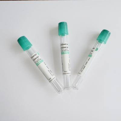 China PET Glass Sodium Heparin Green Top Vacuum Blood Collection Tube 1-10ml for Clinical Biochemistry Testing for sale