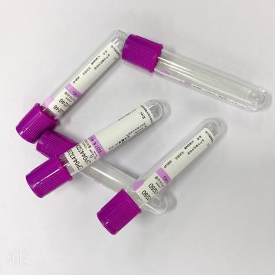 China Clinical Haematology EDTA Vacuum Blood Collection Tube - 13×75mm & 16×100mm Sizes with K2/K3 EDTA Anticoagulant for sale