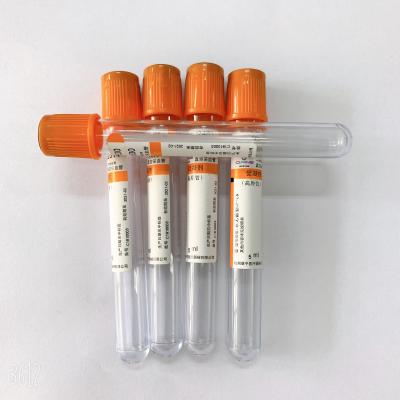 China Serum SST Pro Coagulation Tube 3ml to 9ml Orange Cap with Clot Activator for Medical Blood Collection for sale