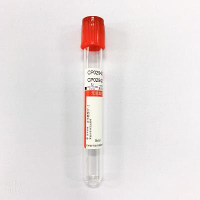 China Plain Blood Collection Tube No Additive - 13x100mm Red Cap, 1-10ml Volume, PET/Glass Material for sale