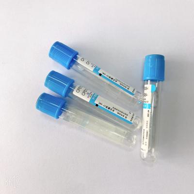 China Safety Vacuum Blood Collection Tubes for Blood Coagulation Testing - 1-6ml Capacity with Blue Caps for sale