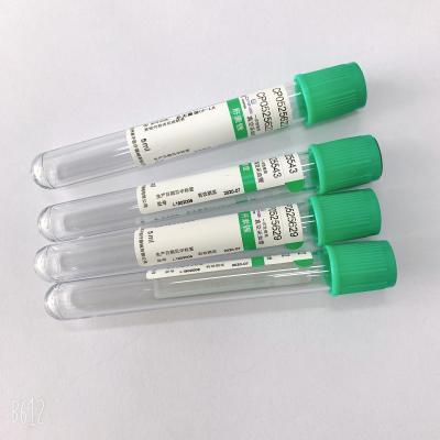 China PET Glass BD Sodium Heparin Blood Collection Tube 12×75mm to 16×100mm for Emergency Biochemical Tests for sale
