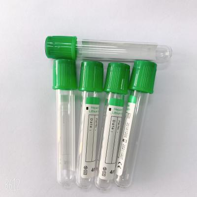 China Laboratory Disposable Lithium Heparin Blood Collection Tubes 1-10ml Capacity with CE ISO13485 Certification for sale