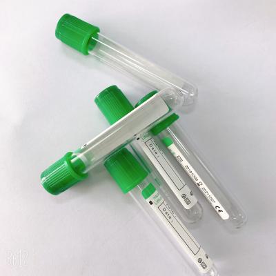 China Green Cap Lithium Heparin Blood Collection Tubes 1-10ml Volume with 3500-4000 RPM Centrifugation for sale