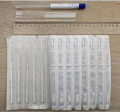 China Medical Virus Test Collection Nylon Flocked Swab 13x100mm with 151cm Handle and 5-Year Shelf Life for sale