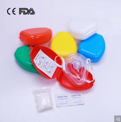 China Medical PVC Disposable CPR Mask CE FDA Approved with One-Way Valve - Adult & Pediatric Sizes Available for sale