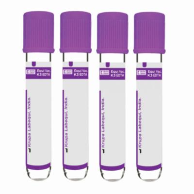 China 2ml Purple Top Vacuum Blood Collection EDTA Tube K3 for Coagulation Tests for sale