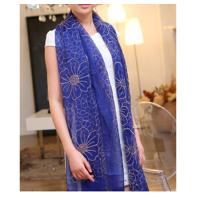 China Fashion Tudung Silk Scarf Flower Embroidery Scarf Muslim Tudung Muslim Scarf for sale
