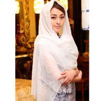 China Fashion Tudung Silk Scarf Flower Embroidery Scarf Muslim Tudung Muslim Scarf for sale