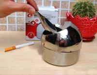 China Stainless Steel Cigarette Ashtray Lid Silver Windproof Penguin Shade for sale